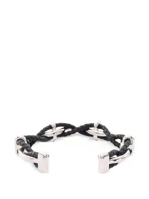 Hermès Braided Leather Cuff Bracelet