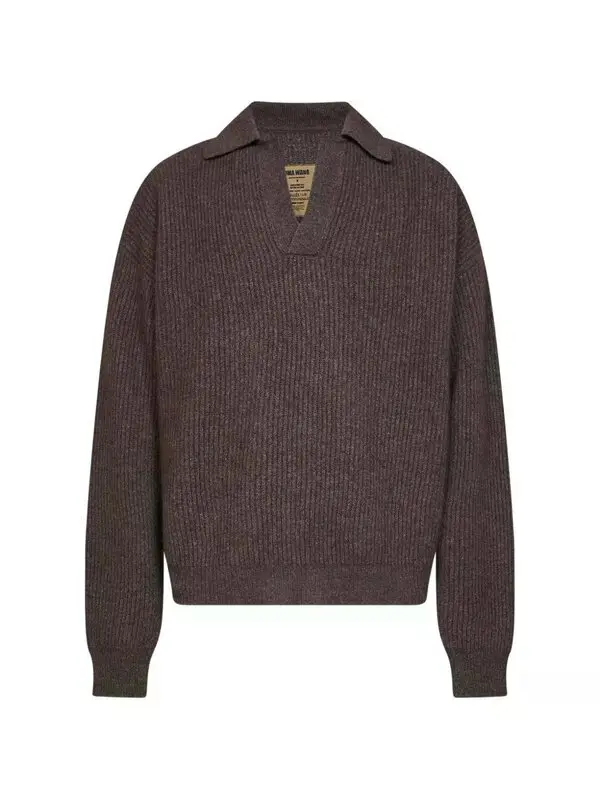 UMA WANG Ribbed-knit V-neck Sweater