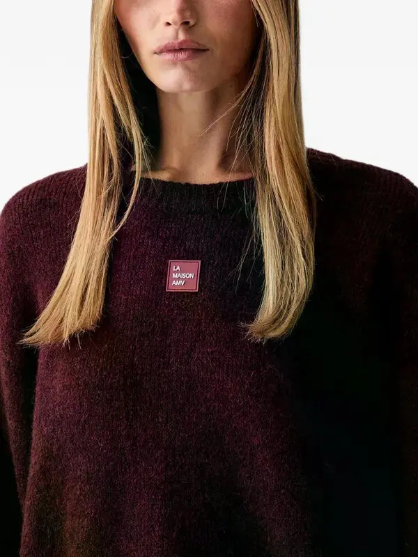 American Vintage Logo Patch Ribbed Trim Sweater