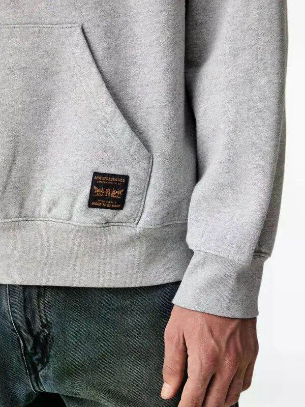 LEVI'S Workwear Logo-patch Pouch-pocket Hoodie