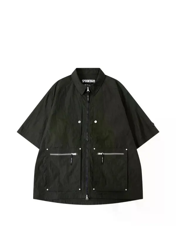 SPOONYARD Zip-up Pocket Shirt With Crinkled Finish