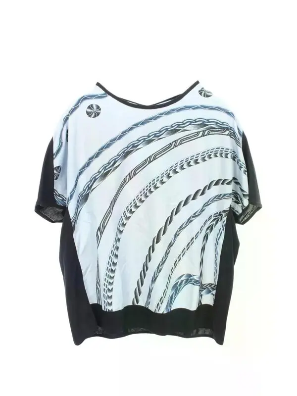 Hermès Color-block T-shirt With Rope Print - Black
