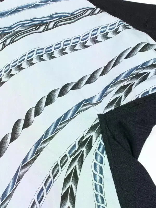 Hermès Color-block T-shirt With Rope Print - Black