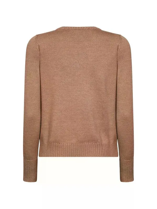 BLANCA VITA Ribbed Trim Crew Neck Sweater