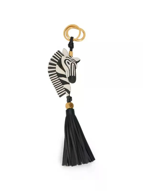 GIANNI CHIARINI Zebra-motif Tassel Keyring