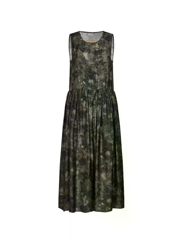 UMA WANG Ardal Floral Print Midi Dress - Grey