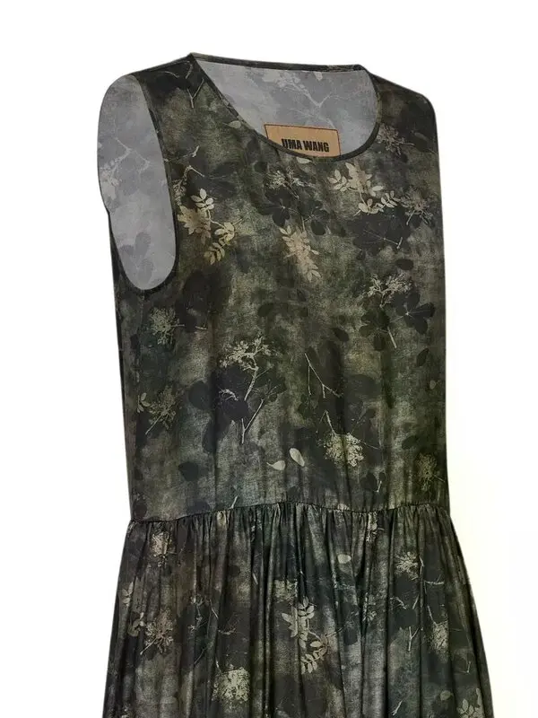 UMA WANG Ardal Floral Print Midi Dress - Grey
