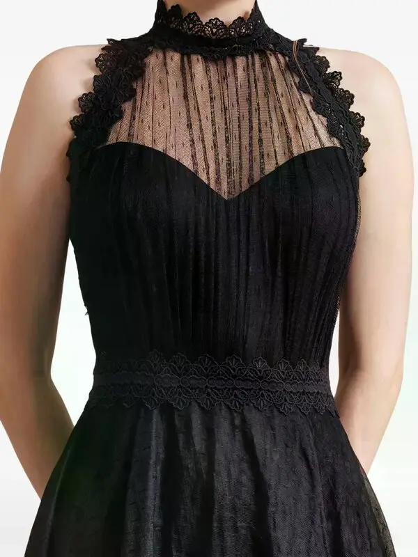 GEMY MAALOUF Tiered Lace-trim Gown