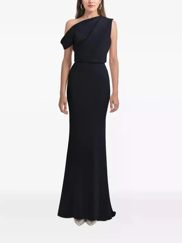 GEMY MAALOUF One-shoulder Draped Crepe Gown