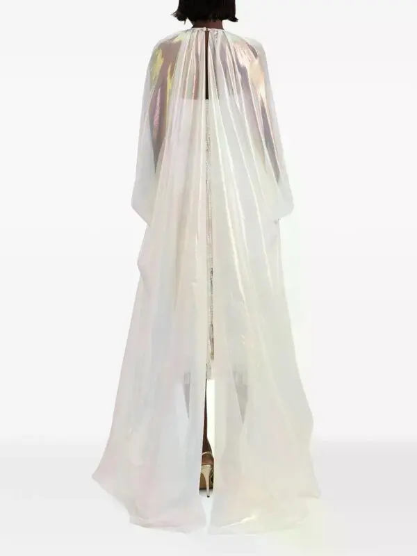 GEMY MAALOUF Embellished Tasselled Cape Gown