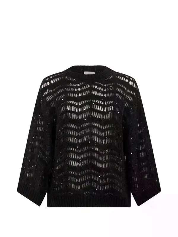 Peserico Sequin-embellished Open-knit Sweater