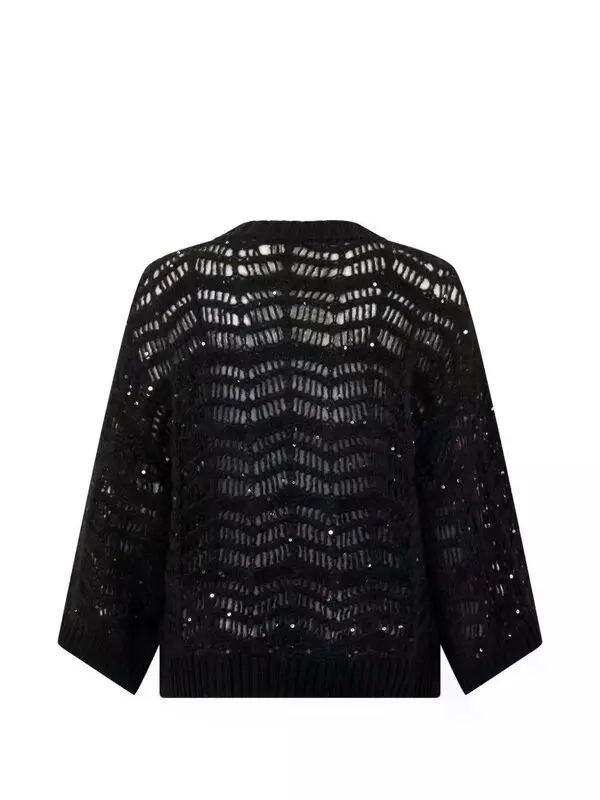 Peserico Sequin-embellished Open-knit Sweater