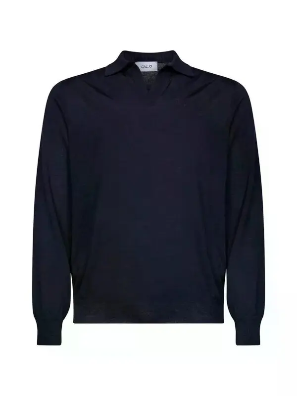 D4.0 V-neck Long-sleeve Polo Shirt