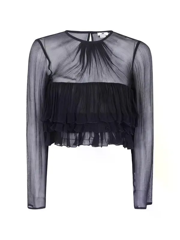Elisabetta Franchi Ruffled Semi-sheer Blouse