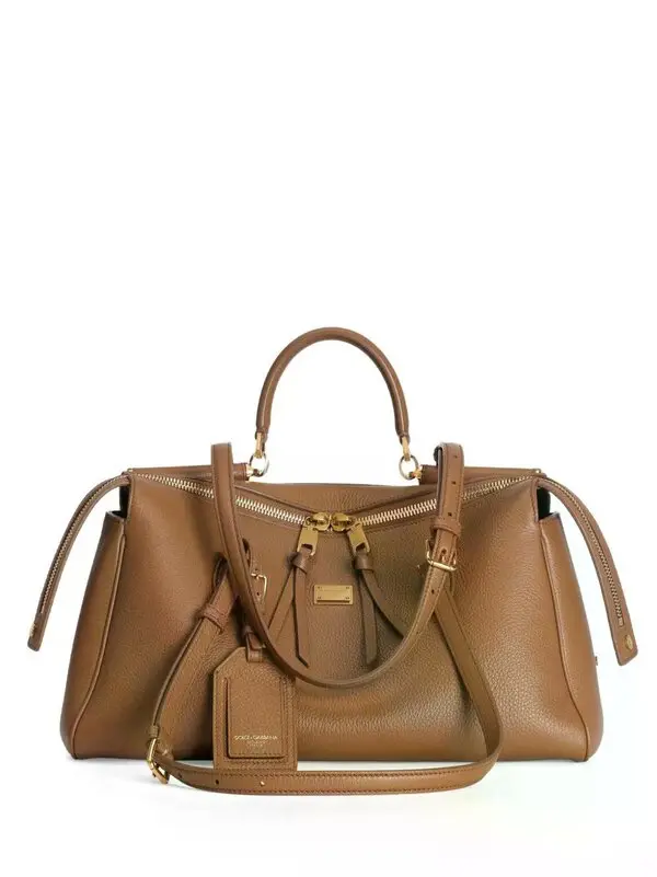 Dolce & Gabbana Medium Vittoria Handbag In Calfskin - Brown