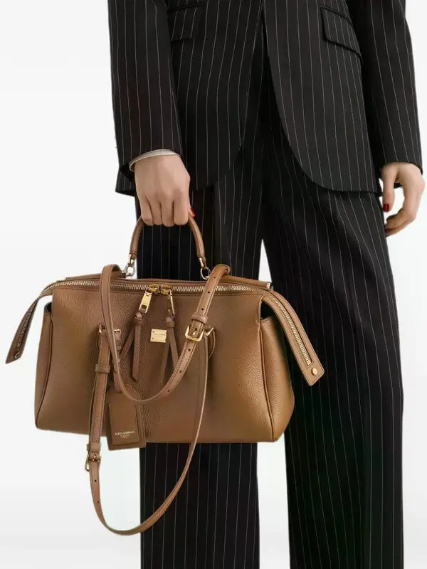 Dolce & Gabbana Medium Vittoria Handbag In Calfskin - Brown