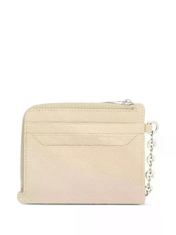 Loewe Anagram Square Coin Cardholder In Pebble Grained Calfskin - Neutrals