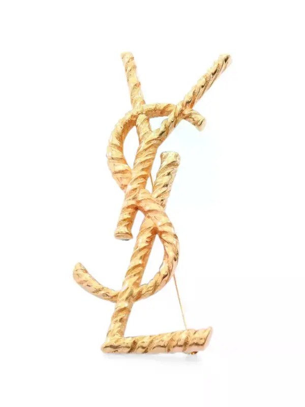 Saint Laurent Opyum Twisted Brooch - Gold