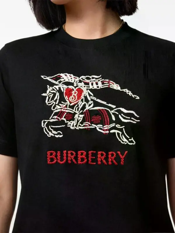 Burberry Embroidered Heart Knight Cotton T-shirt