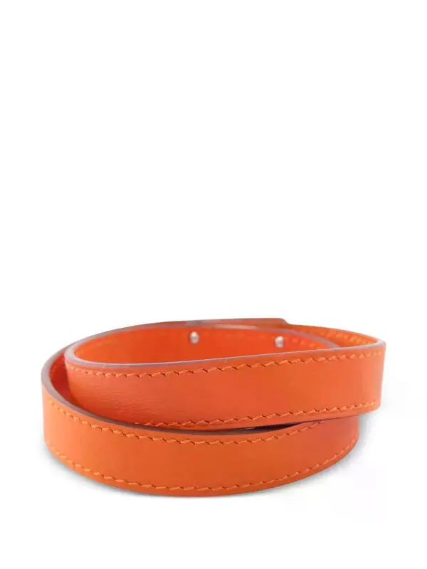 Hermès 2023 Kelly Double-tour Leather Bracelet - Orange