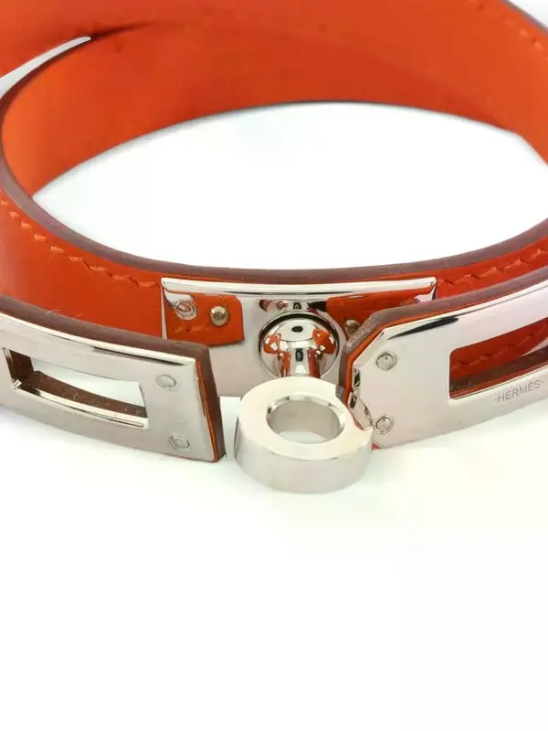 Hermès 2023 Kelly Double-tour Leather Bracelet - Orange