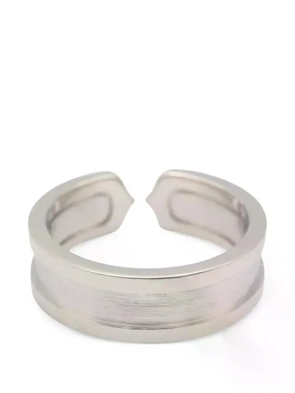 Cartier 18k White Gold Open Cuff Ring - Silver