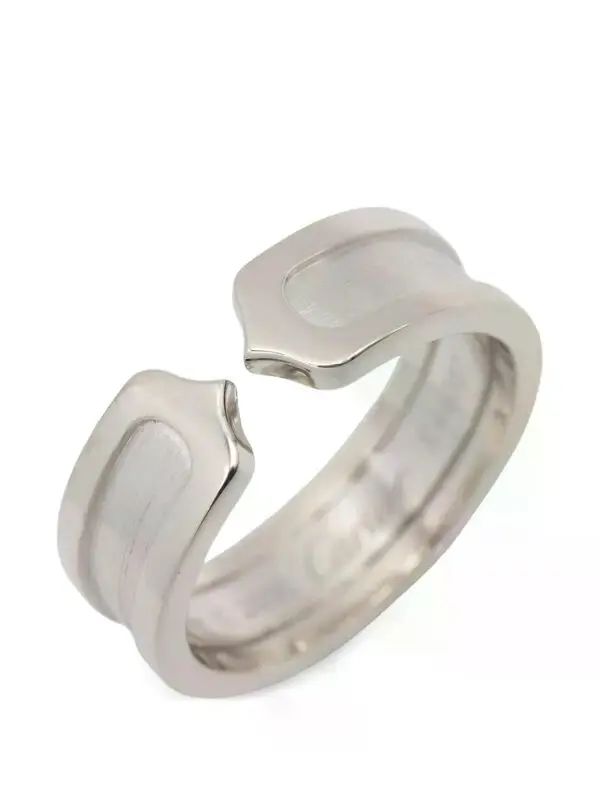 Cartier 18k White Gold Open Cuff Ring - Silver