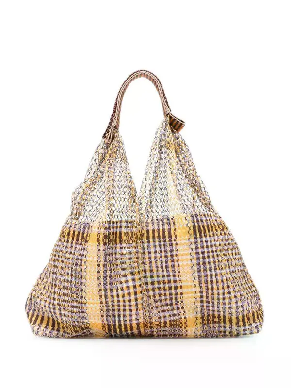 ÉPICE Check-pattern Mesh Tote Bag