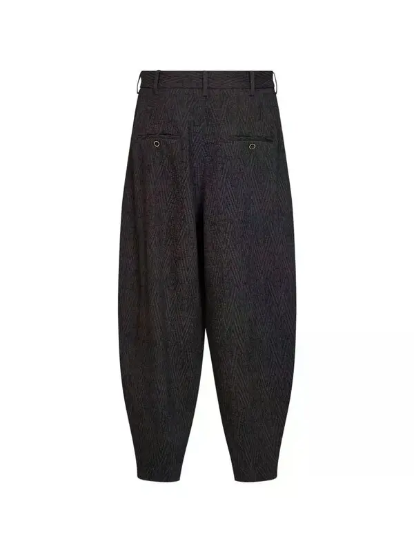 UMA WANG Chevron-pattern Pleated Trousers