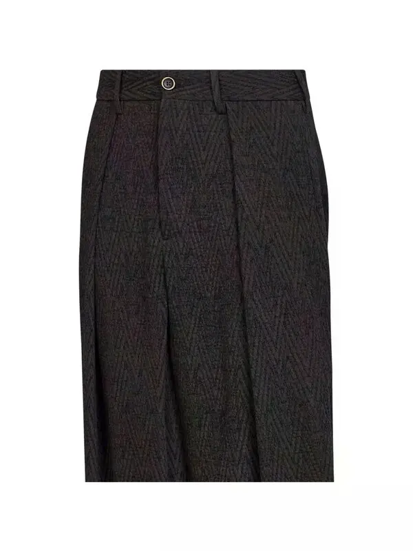 UMA WANG Chevron-pattern Pleated Trousers
