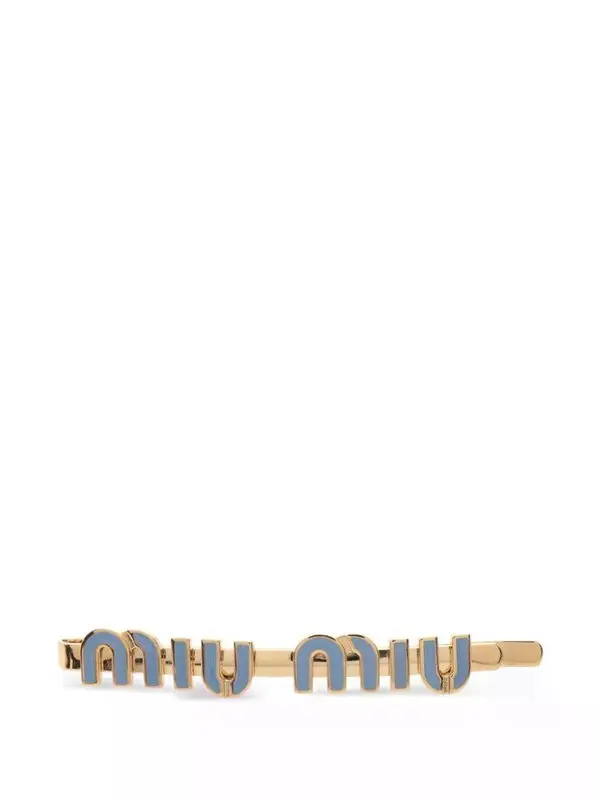 Miu Miu Tone Logo Hair Clip - Gold