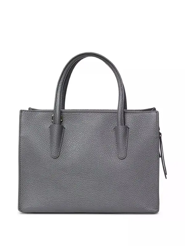 COCCINELLE Logo-embossed Leather Tote Bag - Grey