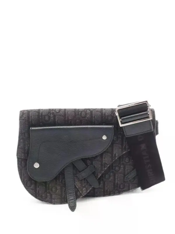 Dior 2000s Saddle Oblique Shoulder Bag - Black