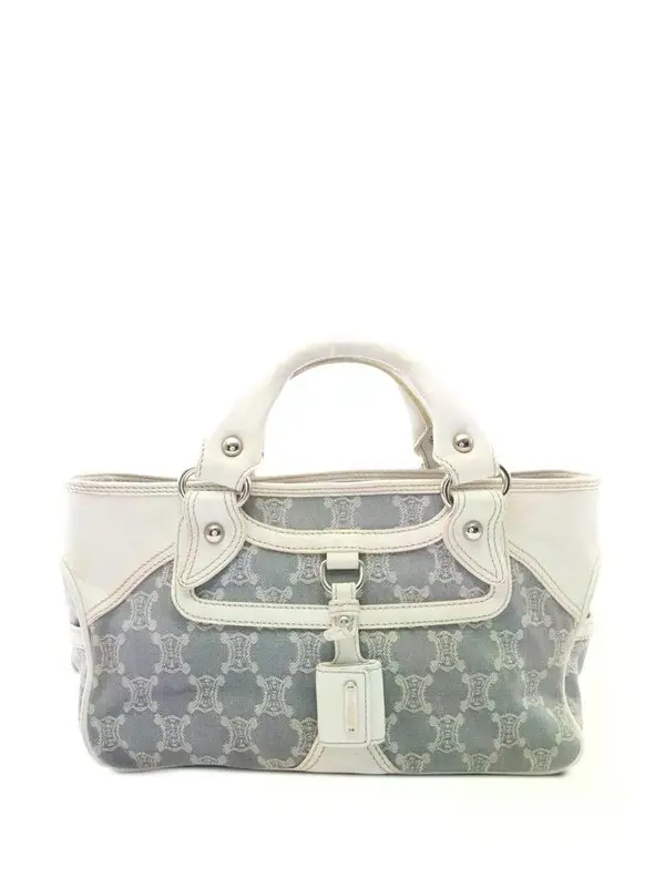Celine Macadam Patterned Top Handle Handbag - Grey