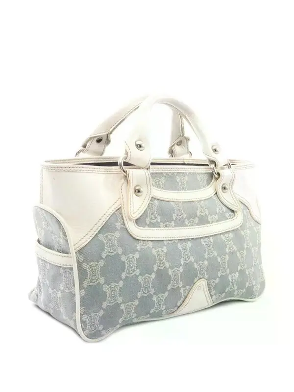 Celine Macadam Patterned Top Handle Handbag - Grey