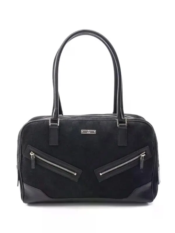 Gucci 2000s Gg Canvas Handbag - Black