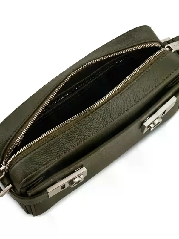 FERRAGAMO Hug Buckle Messenger Bag In Hammered Calfskin