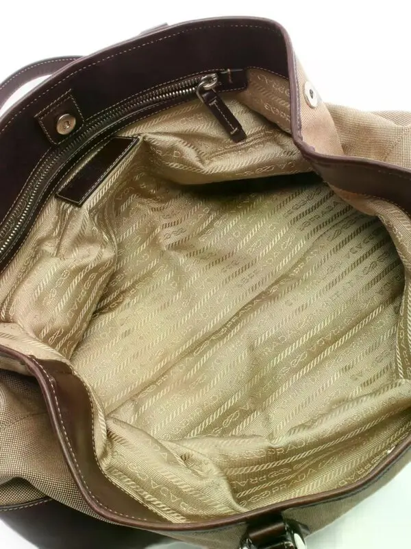 Prada 2000s Logo Jacquard Tote Bag