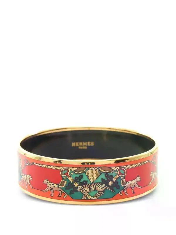 Hermès 2010s Cloisonné Enamel Bangle - Gold