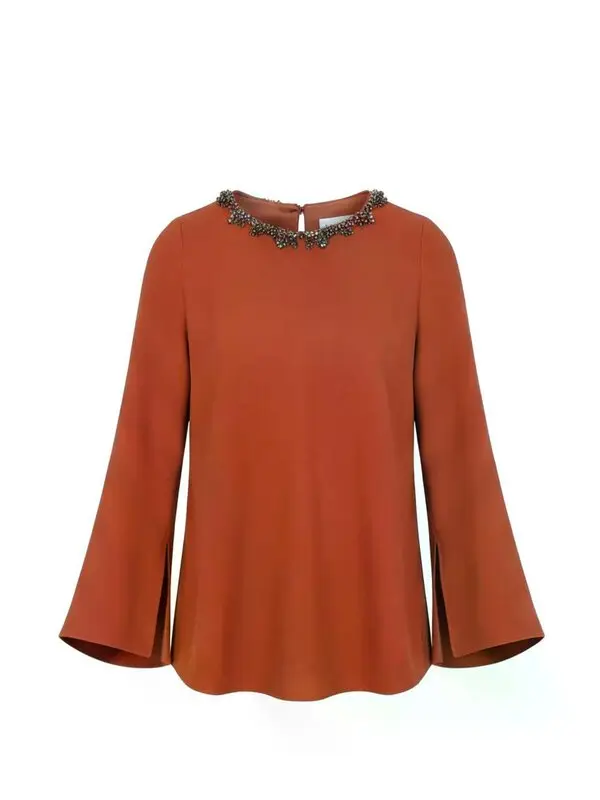 GEMY MAALOUF Beaded Cowl-back Top