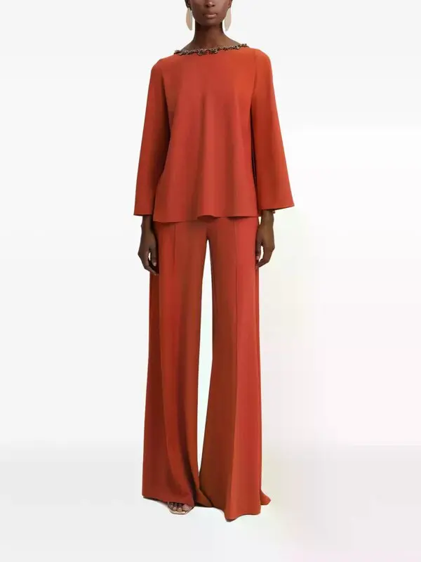 GEMY MAALOUF Beaded Cowl-back Top