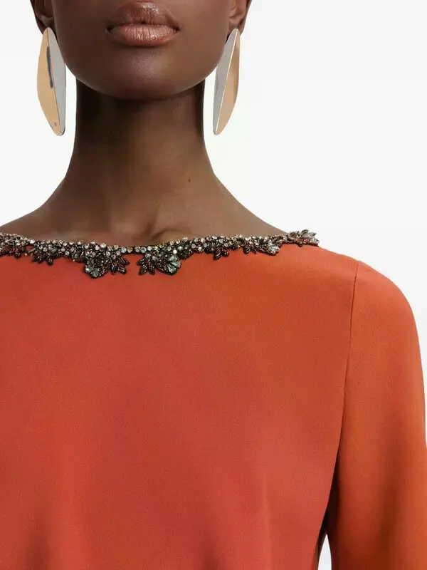 GEMY MAALOUF Beaded Cowl-back Top