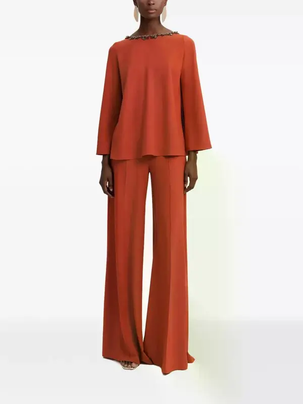 GEMY MAALOUF Embellished Boat Neck Top