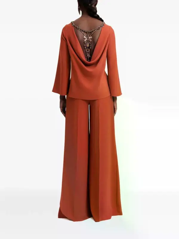 GEMY MAALOUF Embellished Boat Neck Top