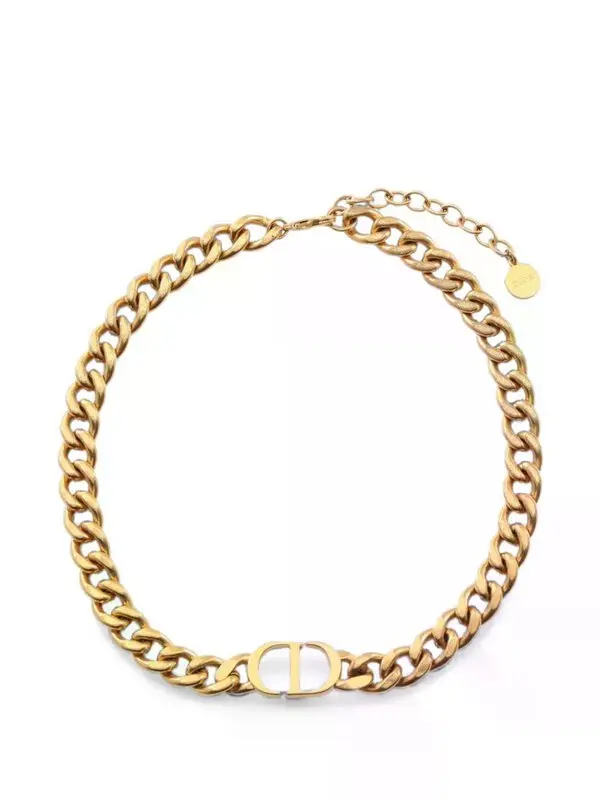 Dior 2010s 30 Montaigne Curb Chain Necklace - Gold