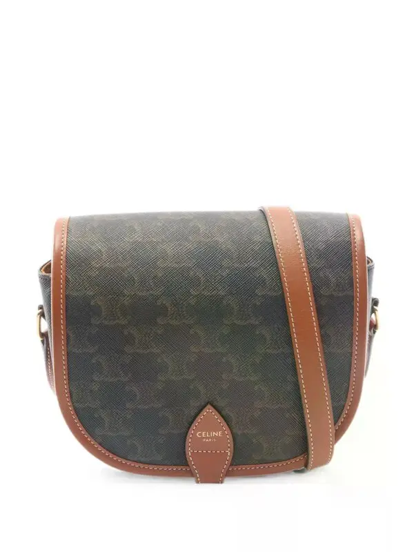 Celine 2010s Triomphe Folco Shoulder Bag