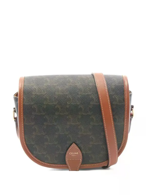 Celine Triomphe Folco Shoulder Bag - Brown