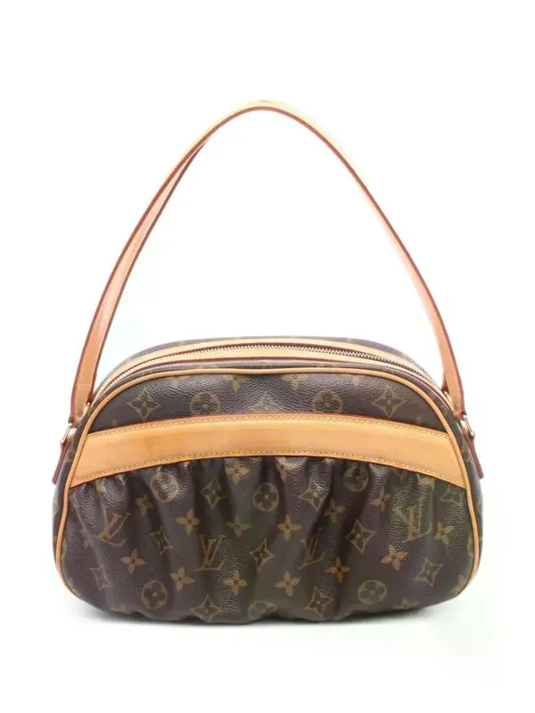 LOUIS VUITTON Monogram Canvas Ruched Shoulder Bag - Brown