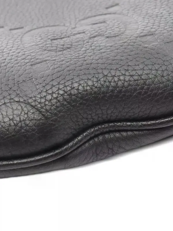 Gucci Jumbo Gg Embossed Leather Shoulder Bag - Black