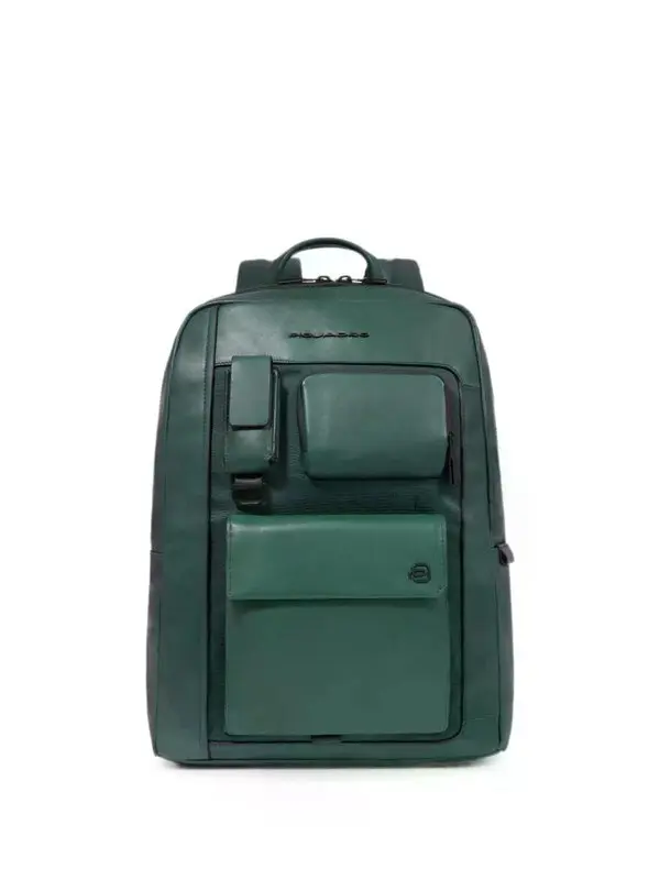 PIQUADRO Multi-pocket Leather Backpack